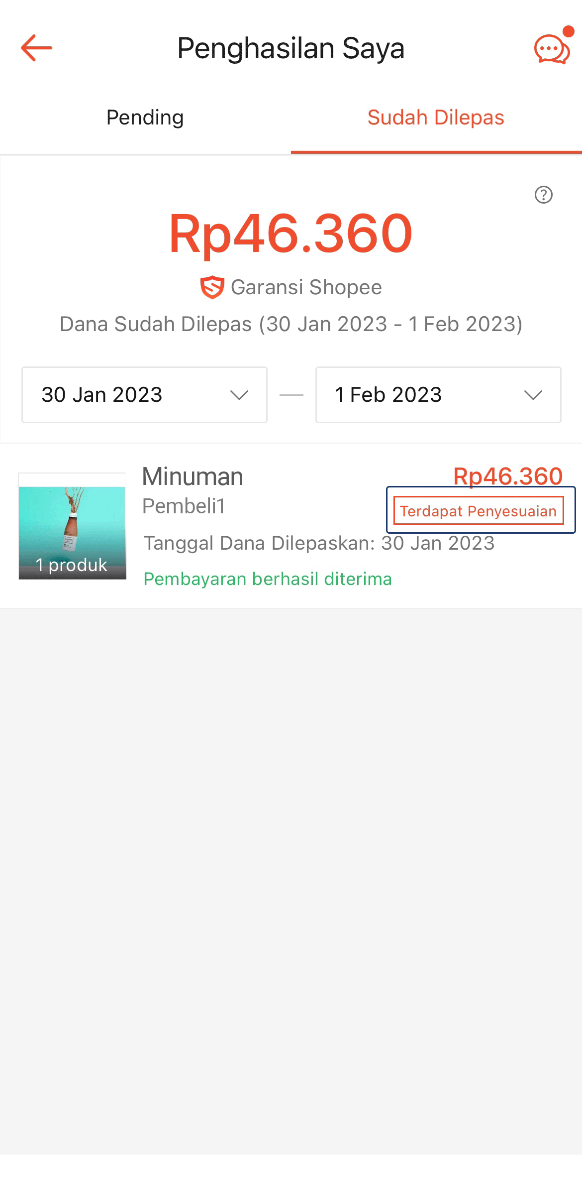 Rincian Penghasilan | Pusat Edukasi Penjual [Shopee]