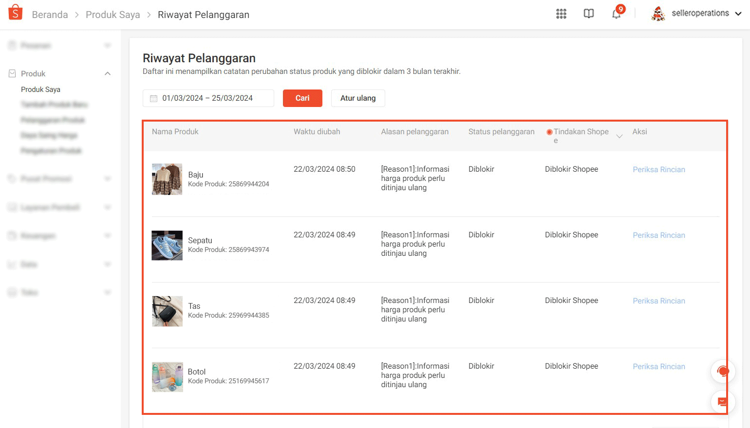 Memeriksa produk yang diblokir | Pusat Edukasi Penjual [Shopee]