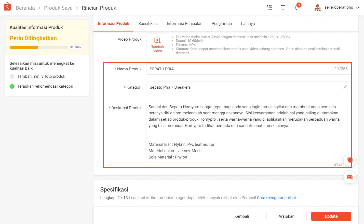 Mengubah Nama, Deskripsi, dan Kategori Produk | Pusat Edukasi Penjual ...