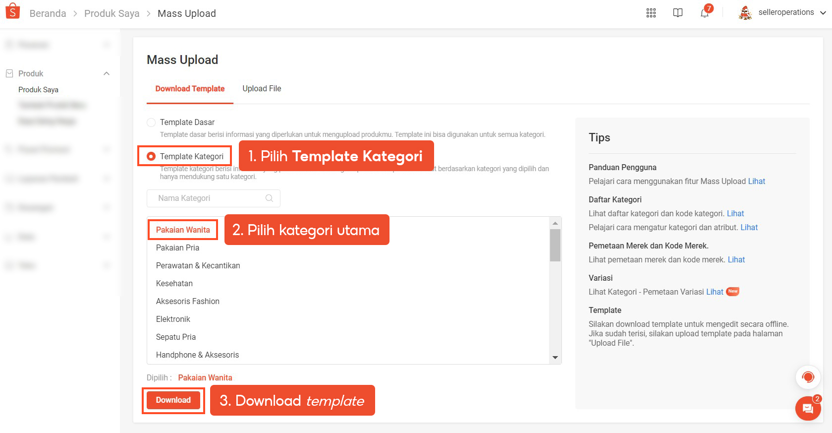 Template Kategori Mass Upload | Pusat Edukasi Penjual Shopee Indonesia