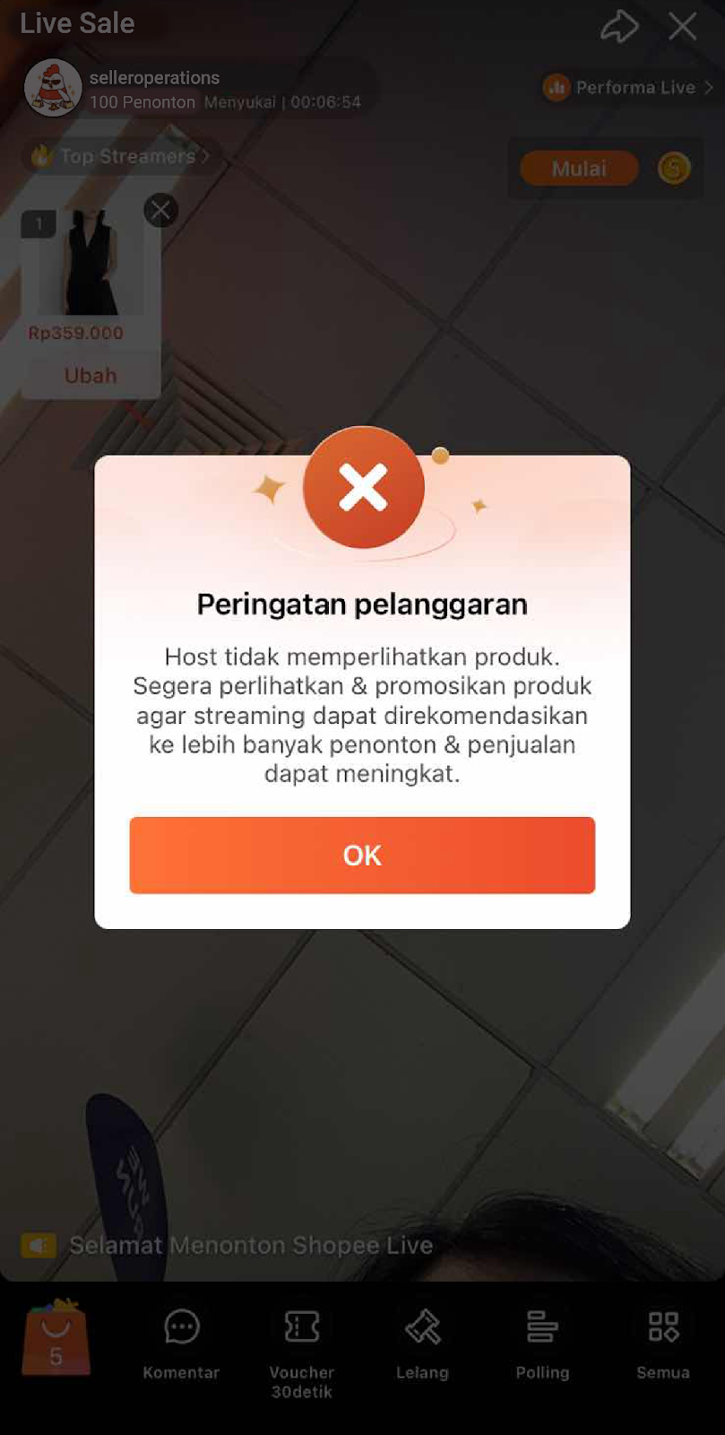Meninjau Riwayat Pelanggaran Livestream | Pusat Edukasi Penjual Shopee Indonesia