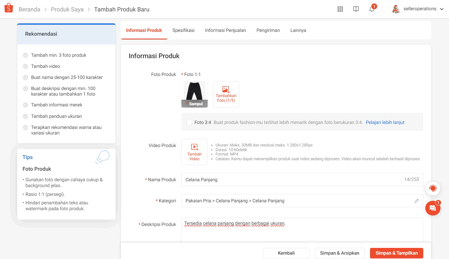 Membuat Panduan Ukuran | Pusat Edukasi Penjual Shopee Indonesia
