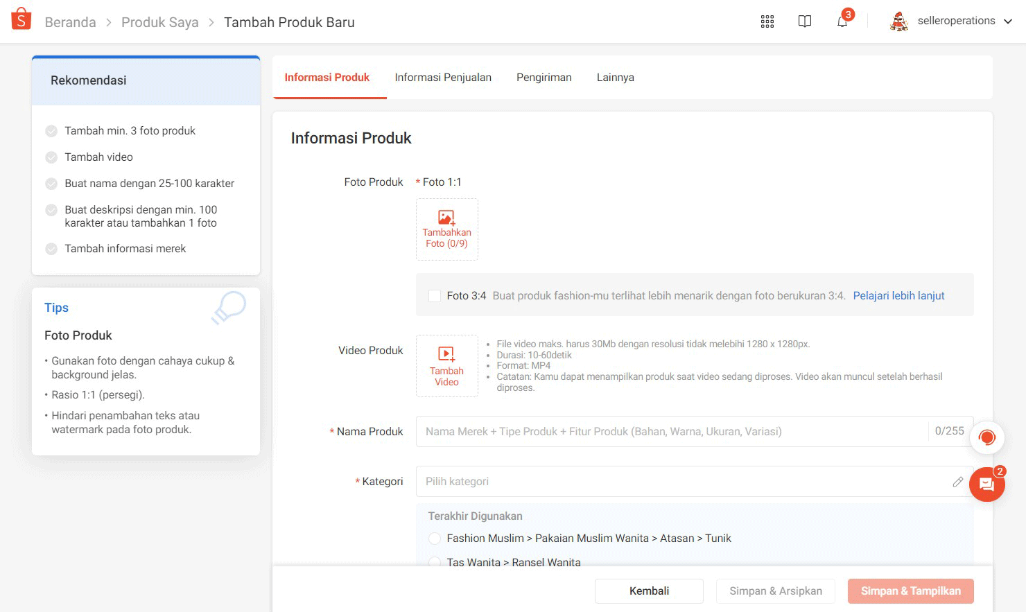 Upload foto dengan rasio 3:4 | Pusat Edukasi Penjual [Shopee]