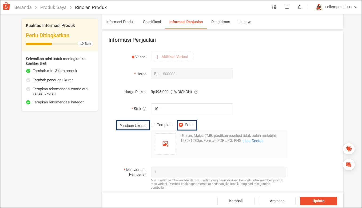 Membuat Panduan Ukuran | Pusat Edukasi Penjual Shopee Indonesia