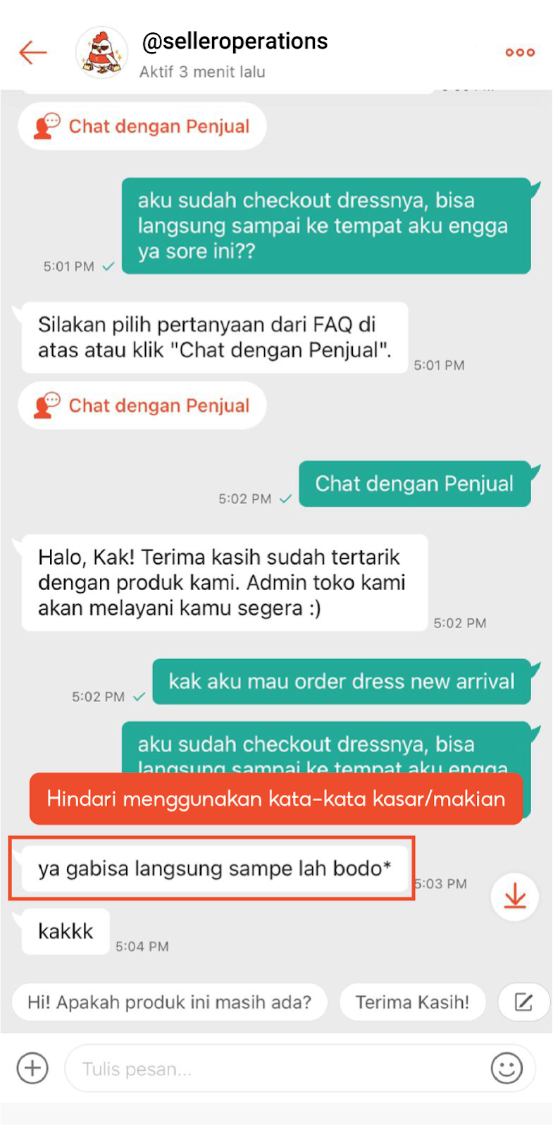 Pelanggaran Chat | ID Pusat Edukasi Penjual [Shopee]